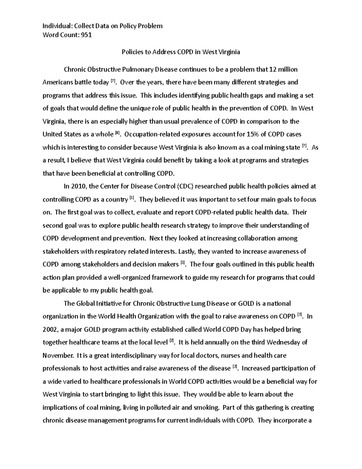 Assignment 2 Collect Data on Policy Problem - Word Count: 951 Policies ...