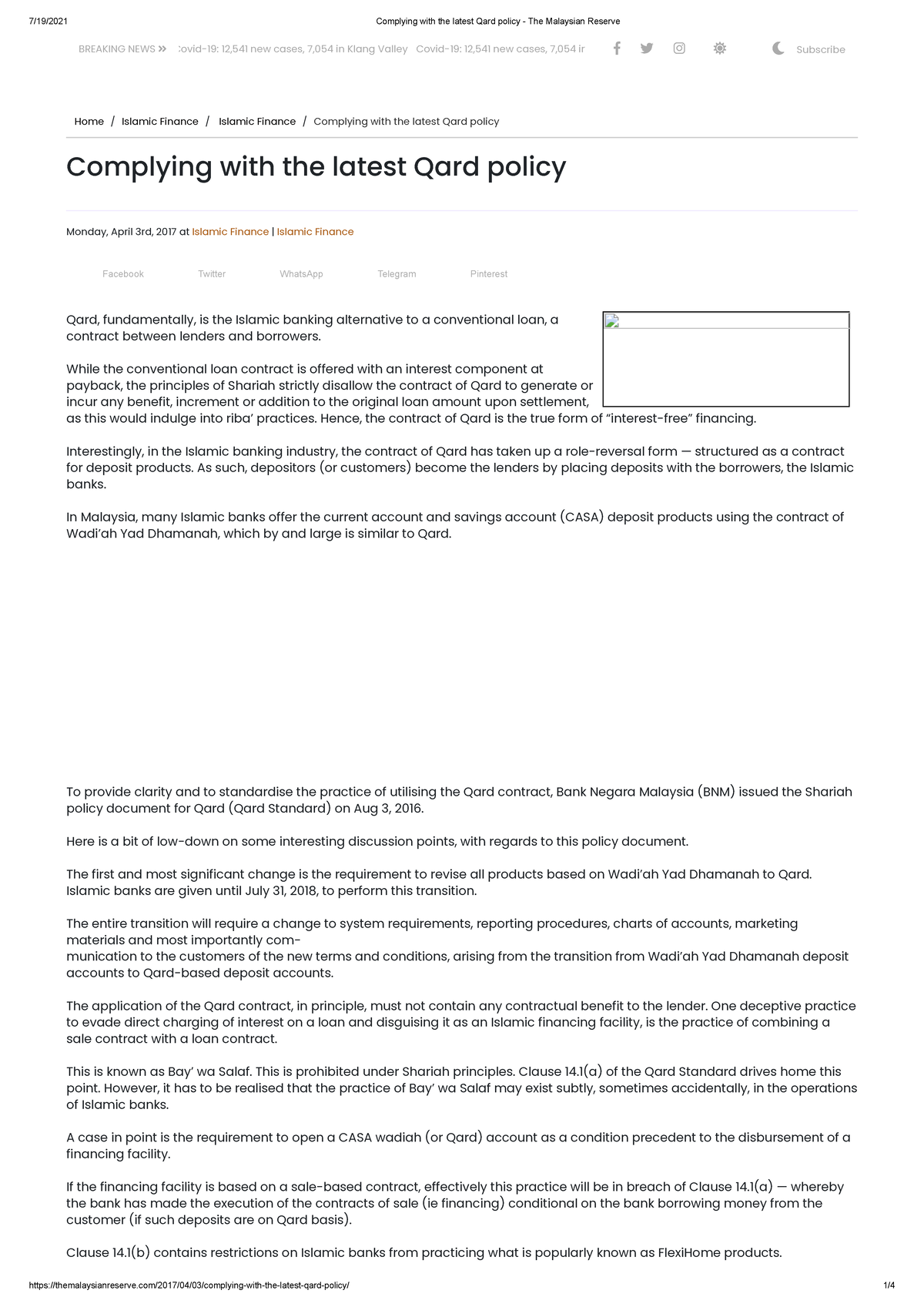 Complying with the latest Qard policy - The Malaysian Reserve - Home ...