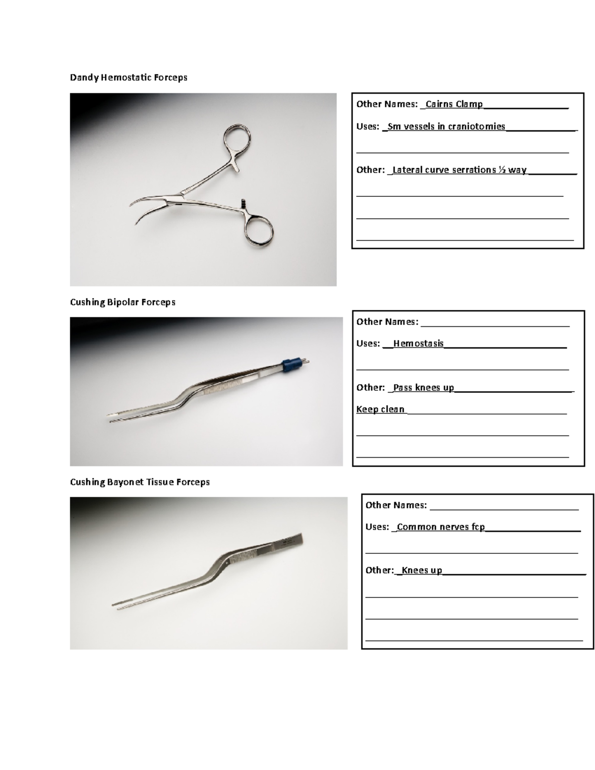 Neuro Lab Notes - Dandy Hemostatic Forceps Cushing Bipolar Forceps ...
