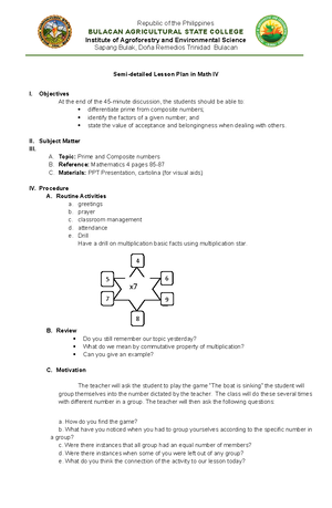 Detailed Lesson Plan in English 7 Types OF Figure OF Speech - Cert. No ...