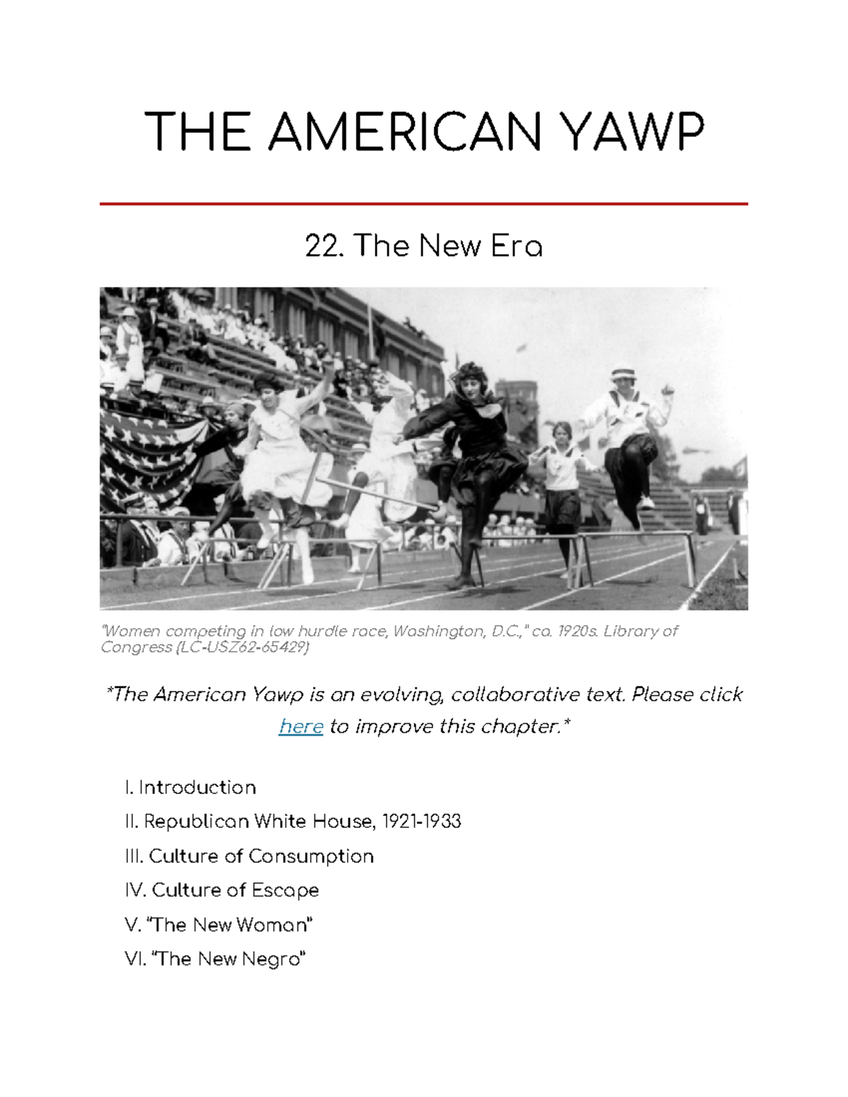American Yawp - Chapter 22 Reading - THE AMERICAN YAWP 22. The New Era ...