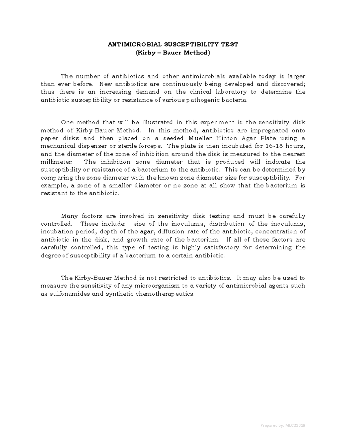 Antimicrobial- Susceptibility-TEST - ANTIMICROBIAL SUSCEPTIBILITY TEST ...