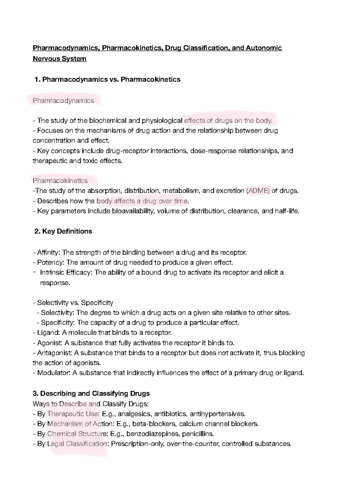 2002 - Pharmacodynamics, Pharmacokinetics, Drug Classification, and ...