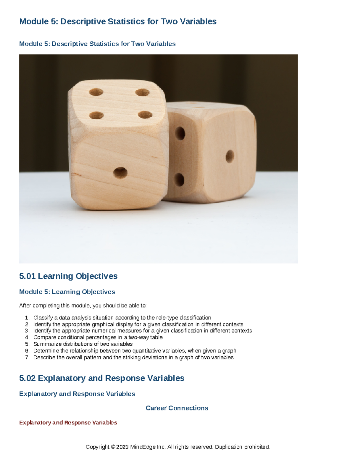 Module 5 Descriptive Statistics for Two Variables - Module 5 ...