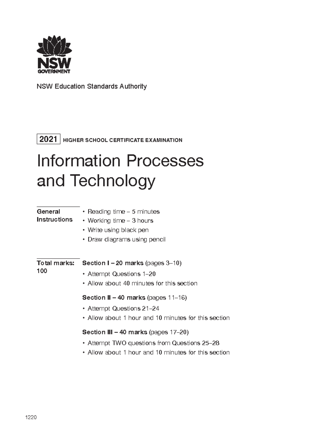 2021 hsc information processes and technology - NSW Education Standards ...