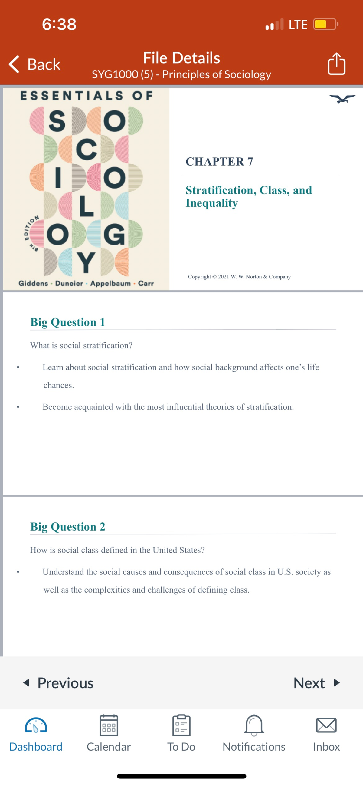 sociology chapter 7 - SYG1000 - Studocu