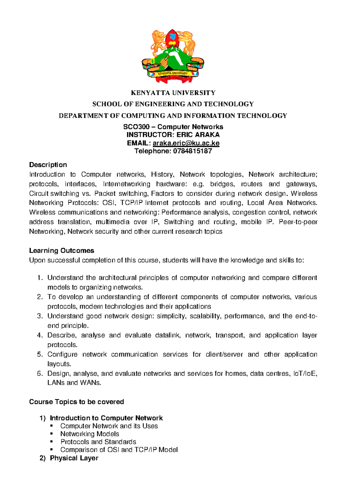 SMA 300 Notes PART ONE - KENYATTA UNIVERSITY SCHOOL OF ENGINEERING AND ...