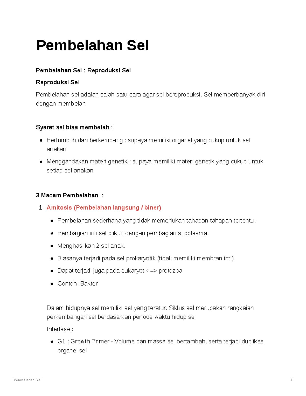 3. Pembelahan SEL - JHYT - Pembelahan Sel Pembelahan Sel : Reproduksi Sel Reproduksi Sel ...