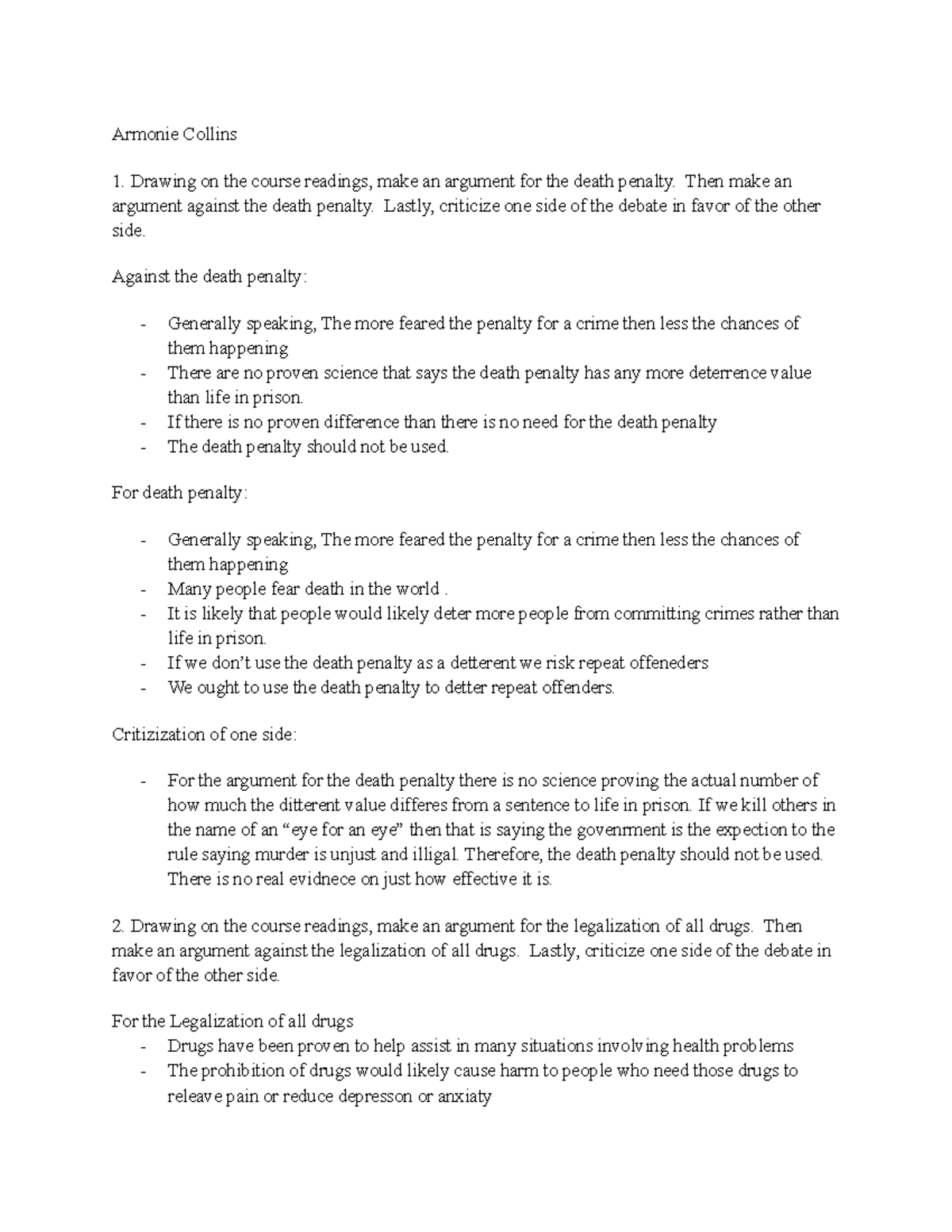 Phil midterm - Argumentative essay drawing from course readings ...