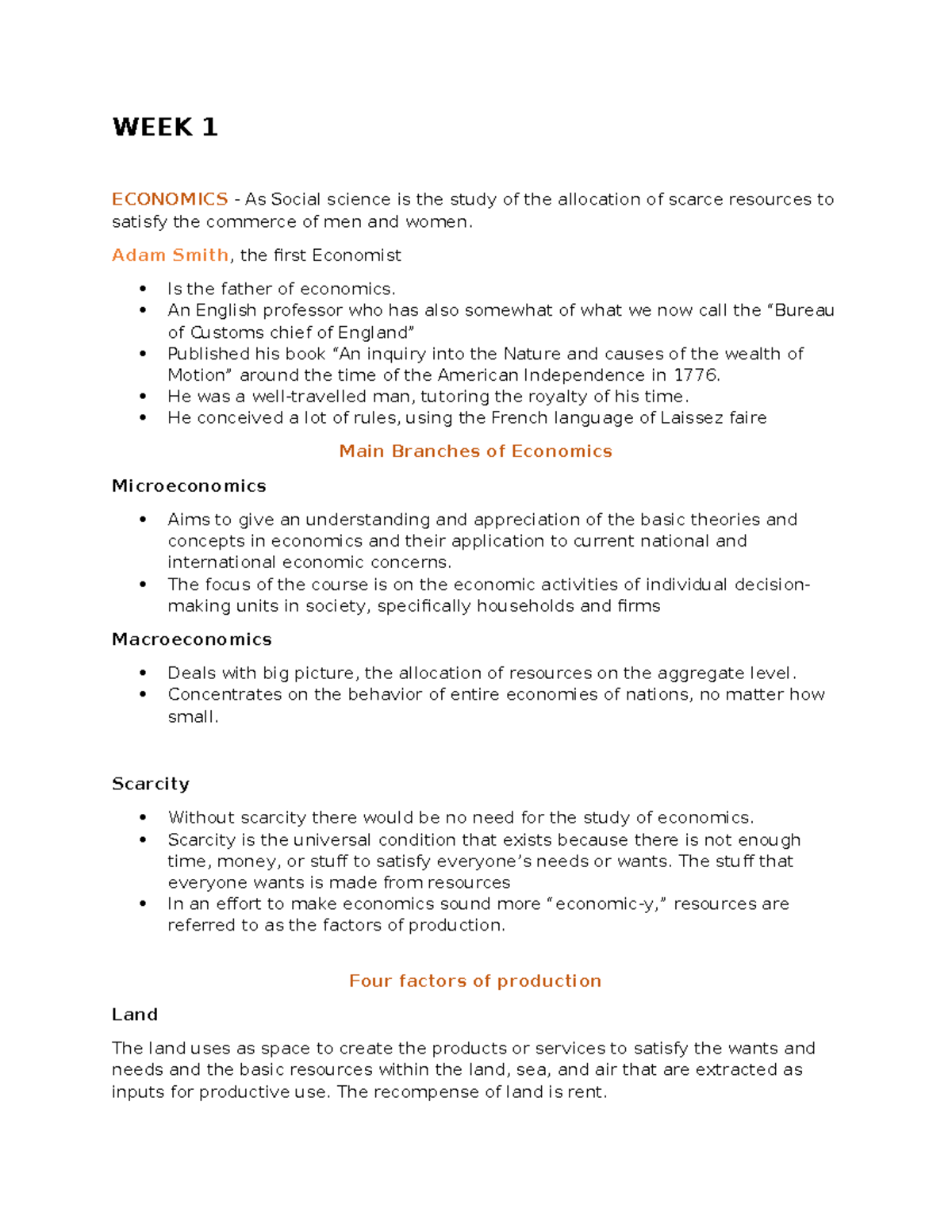 Economics Reviewer - WEEK 1 ECONOMICS - As Social science is the study ...