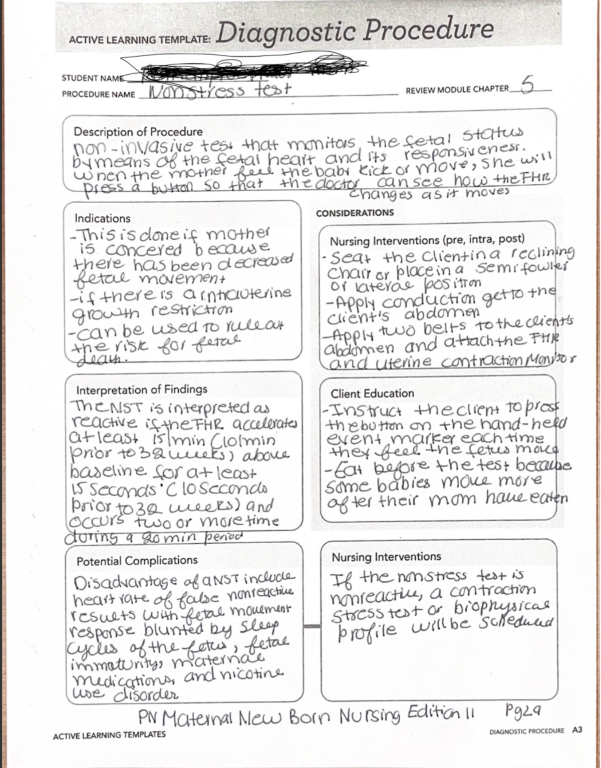 Nonstress test - Diagnostic Procedure - ACTIVE LEARNING TEMPLATE ...