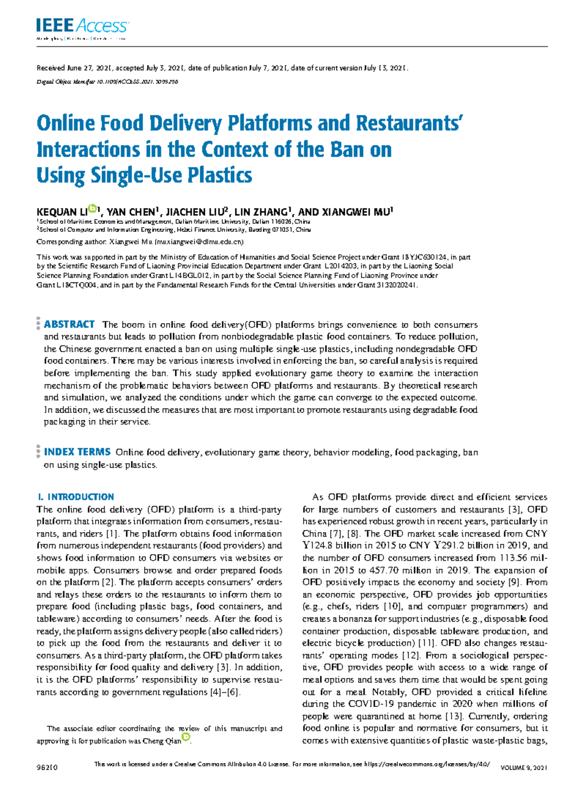 Online Food Delivery Platforms and Restaurants Interactions in the ...