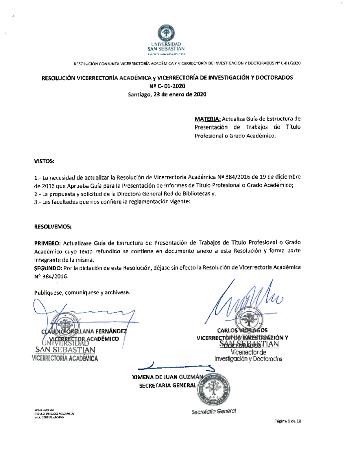 GUIA Presentacion Informes Titulo Profesional 2020 - Proyecto de Título ...