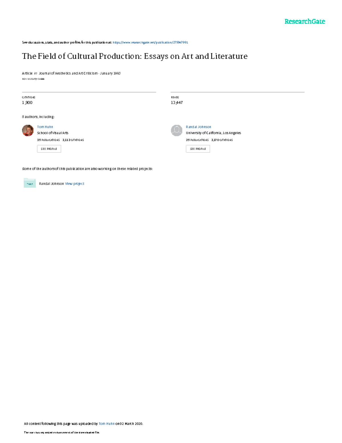 9 field cultural BR - Assignments - See discussions, stats, and author ...