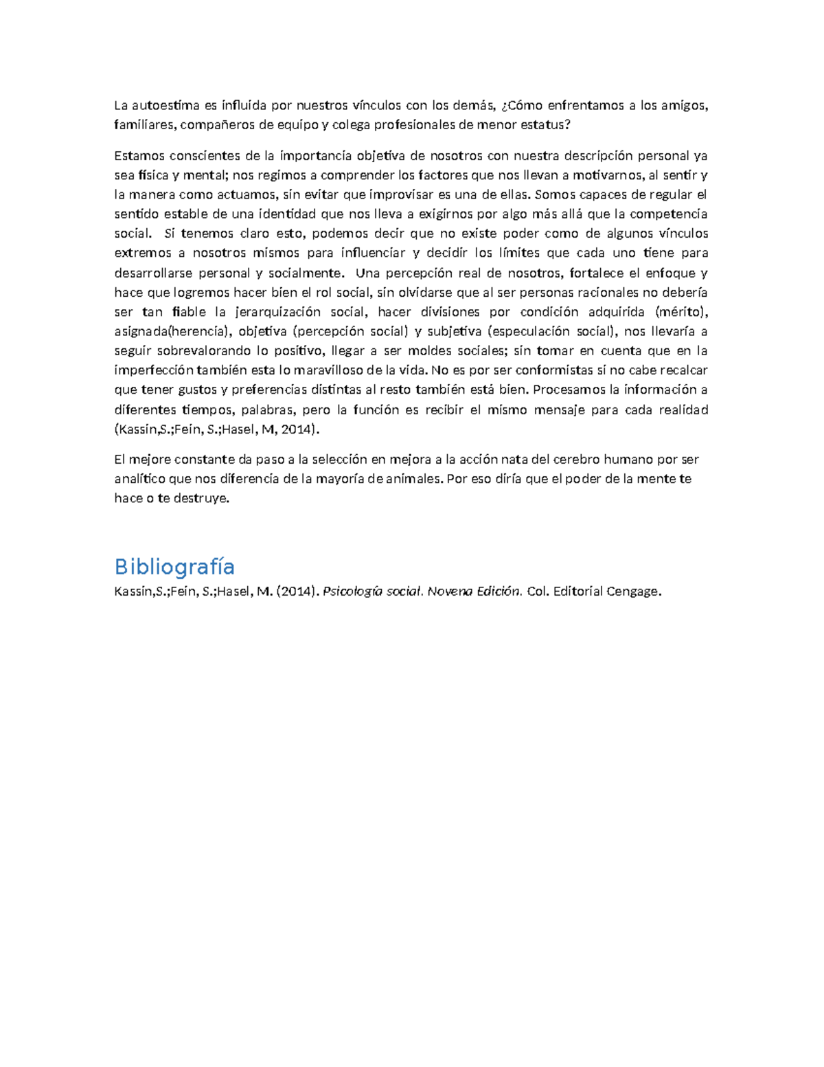 La autoestima es influida por nuestros vínculos con los demás - La ...