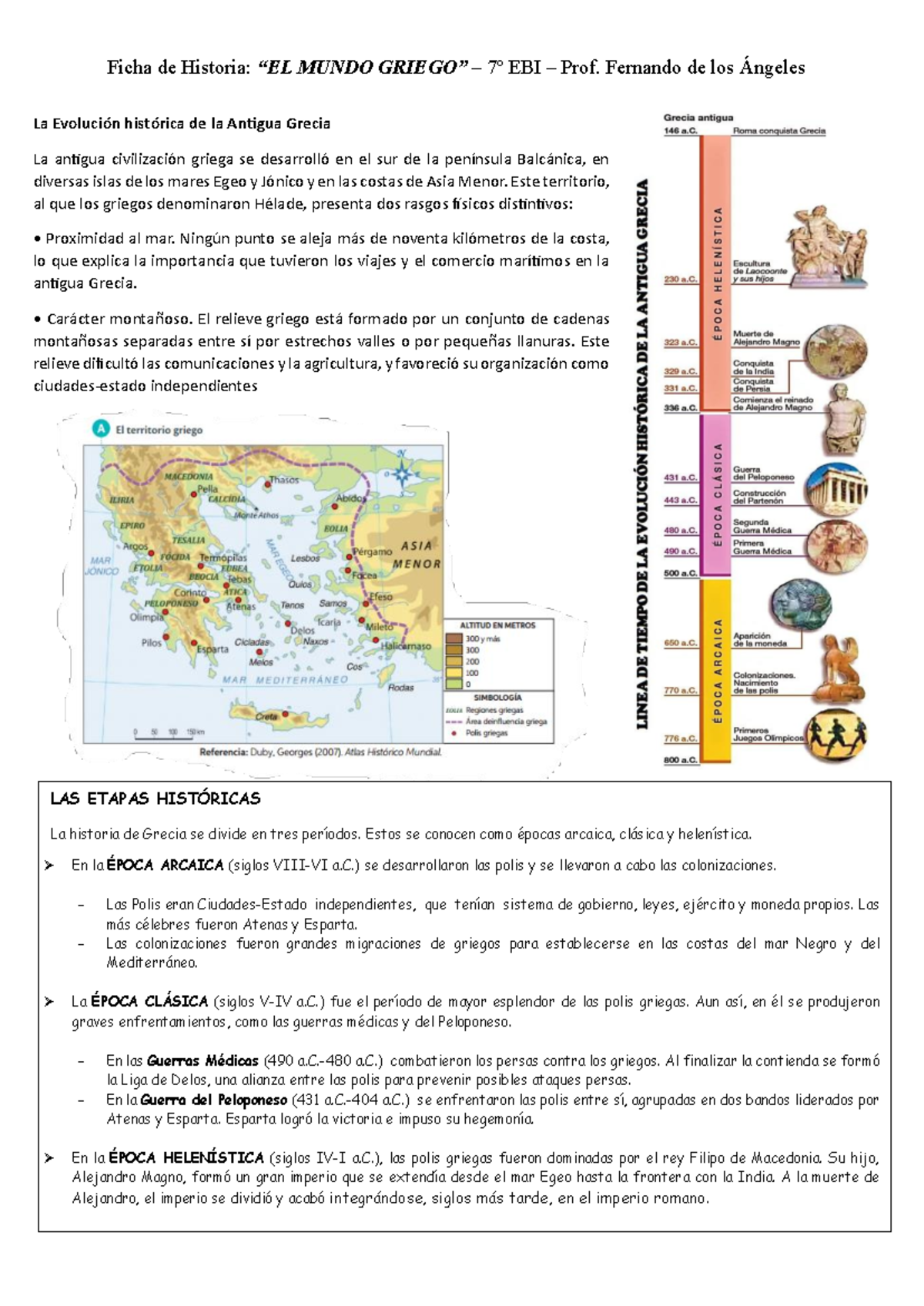 Actividad 1 La Evolución histórica de la Antigua Grecia - Ficha de ...