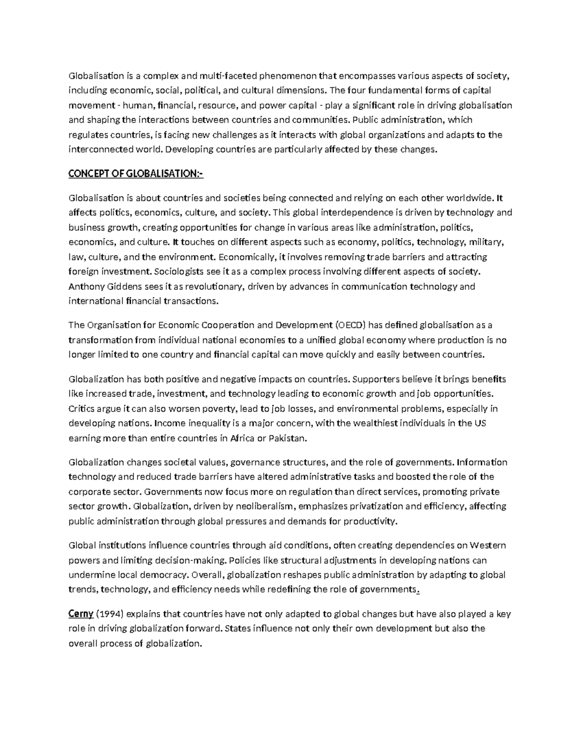 Globalisation is a complex and multi - Globalisation is a complex and multi-faceted phenomenon ...