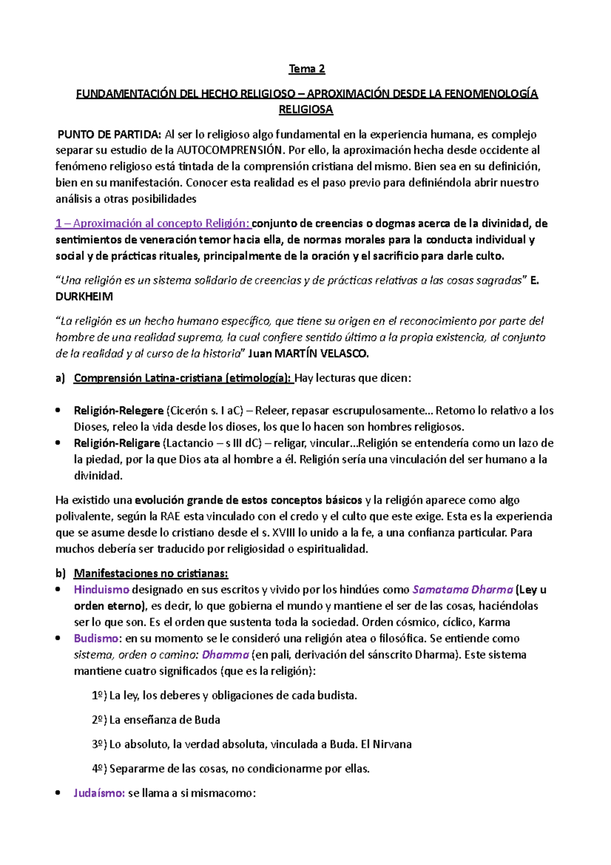 Tema 2 - FUNDAMENTACIÓN DEL HECHO RELIGIOSO – APROXIMACIÓN DESDE LA ...