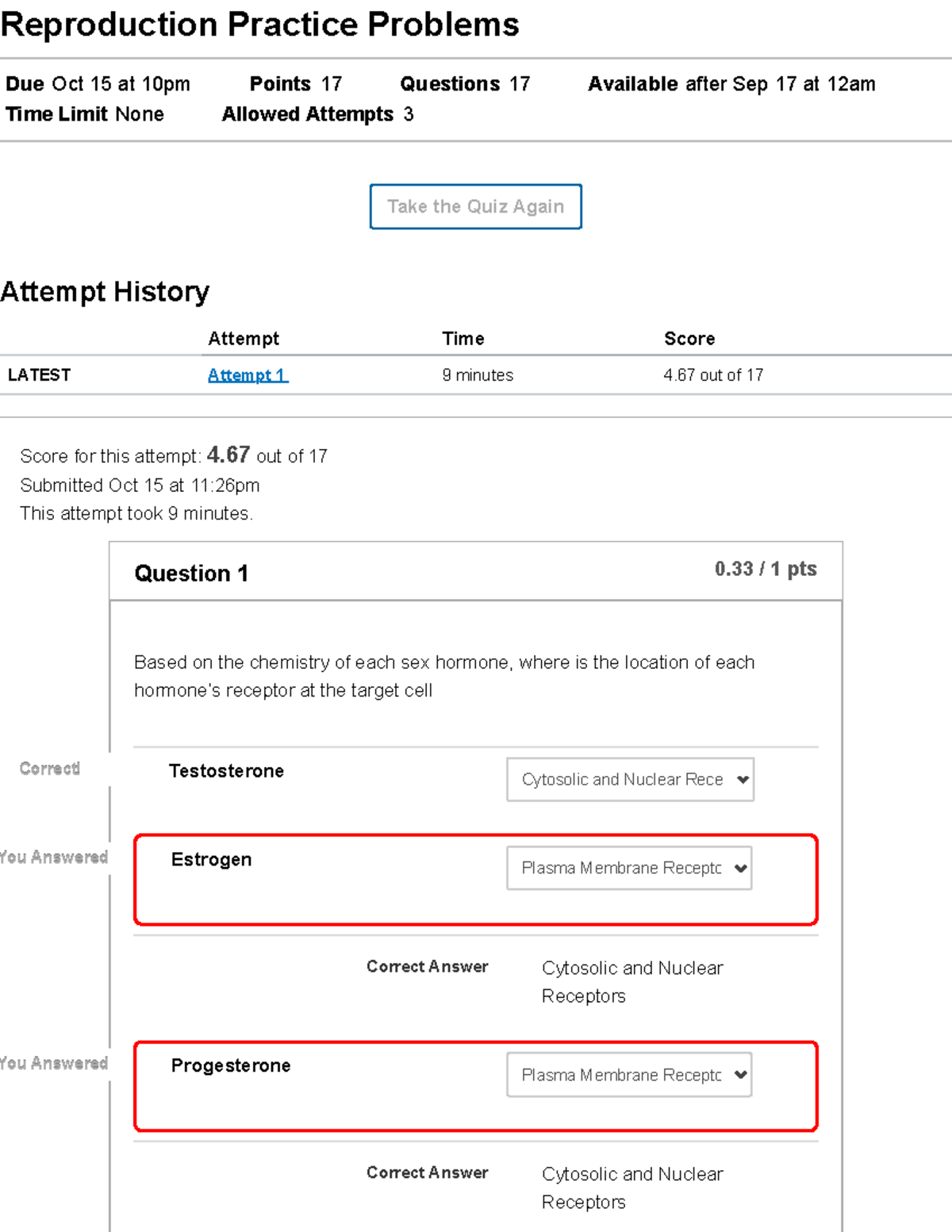 Reproduction Practice Problems F21 IPHY 3430-581 Human Physiology ...