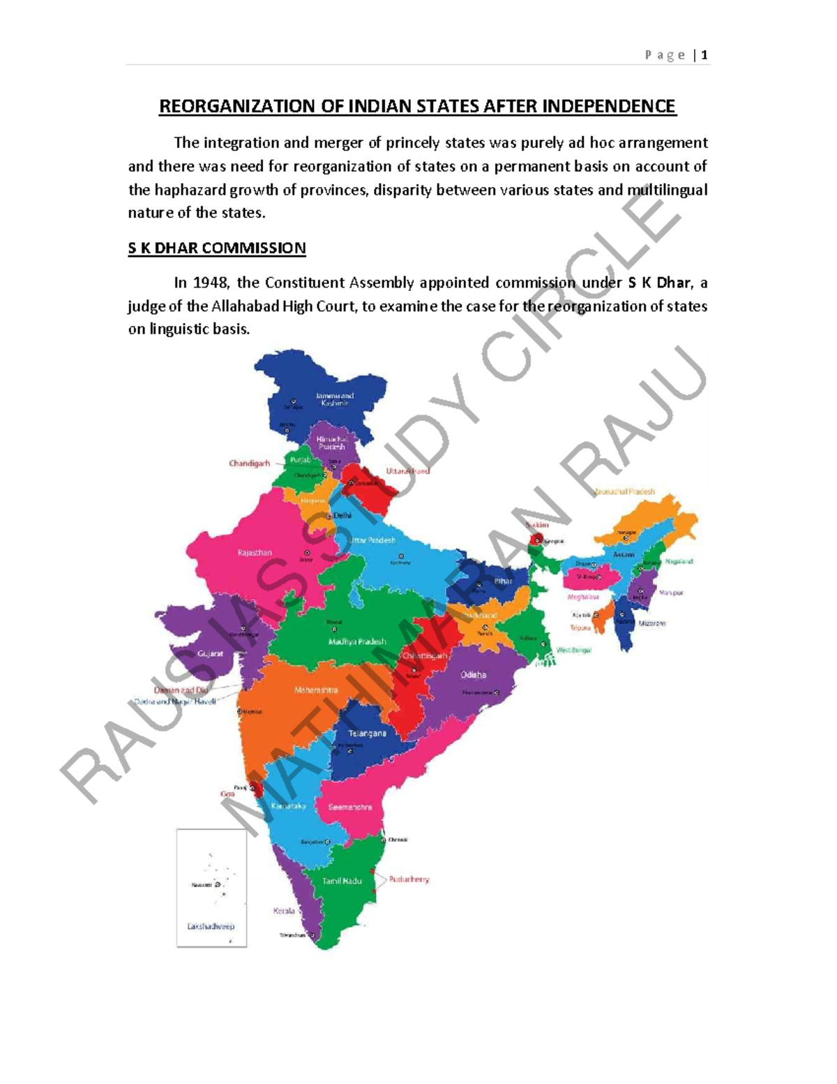 166003699489625 Reorganization OF Indian States After Independence ...