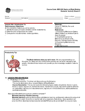 Couples AND Force - Couple Systems - Students’ Activity Sheet ...