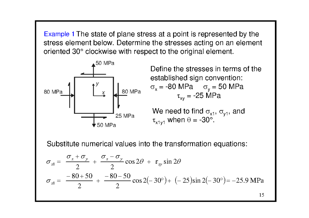 Lecture 9 example problems - MECH ENG 2002 - Adelaide University - Studocu