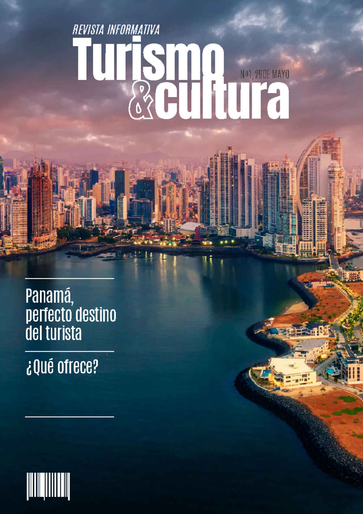 Portada para Revista sobre Turismo y Cultura con Fotografía de Fondo ...
