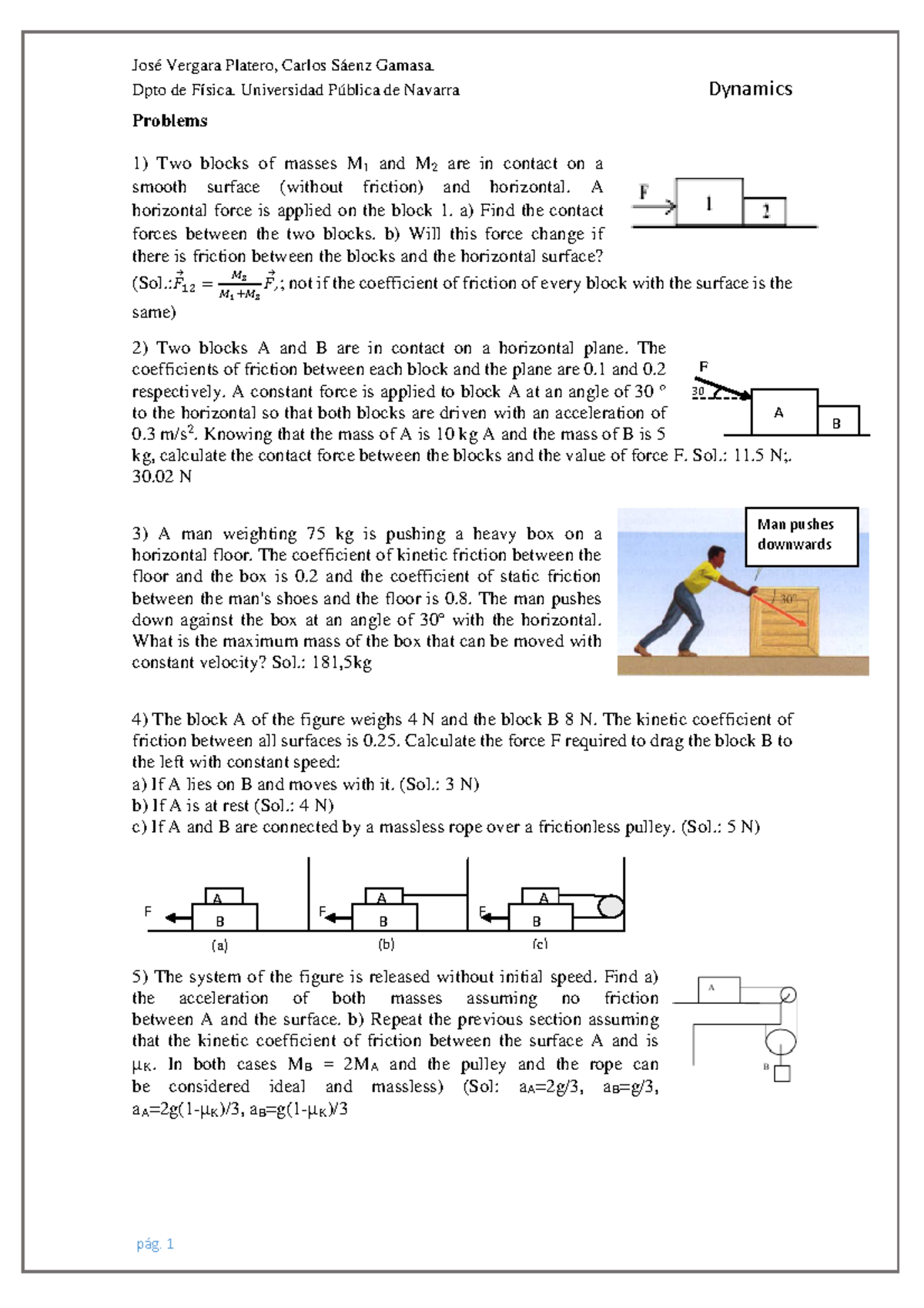 Dynamics-2022-23 - Dynamics Exercises - Dpto de Física. Universidad ...
