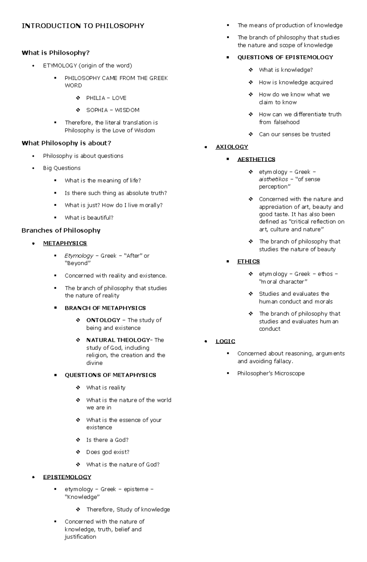 Introduction To Philosophy - INTRODUCTION TO PHILOSOPHY What is ...