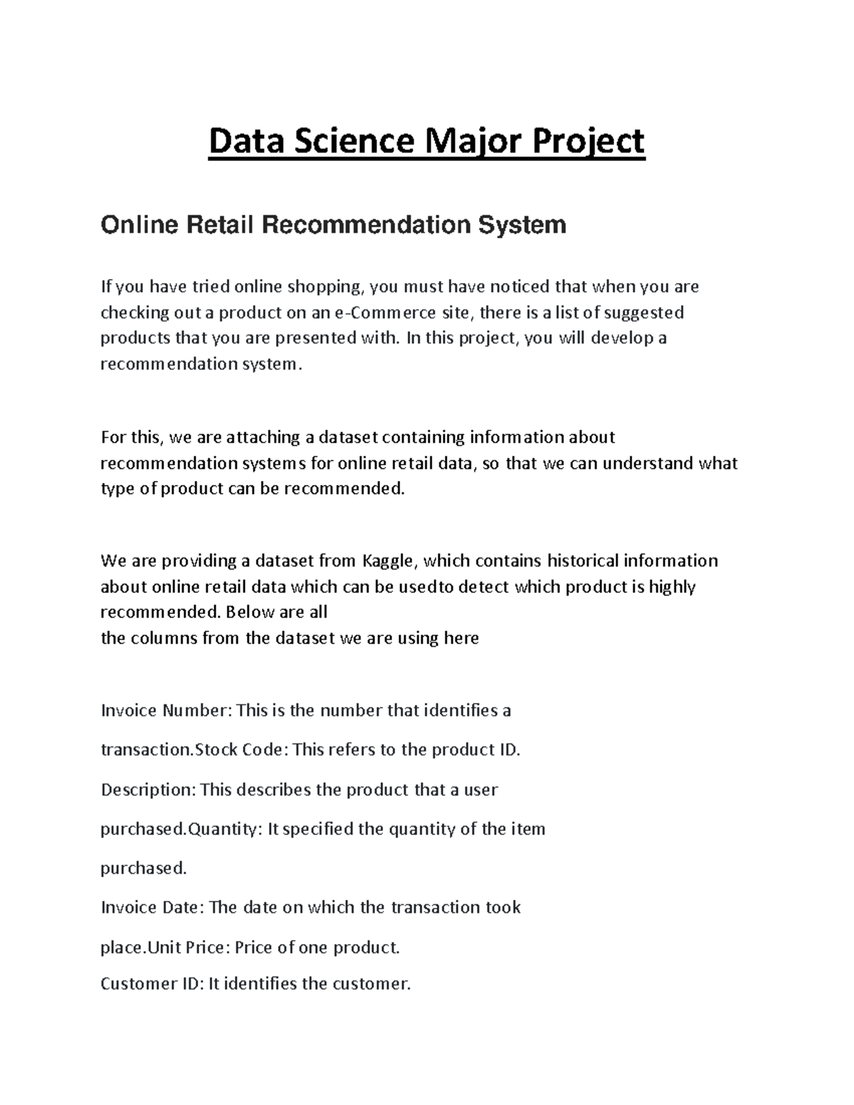 Data Science Major Project - Data Science Major Project Online Retail ...