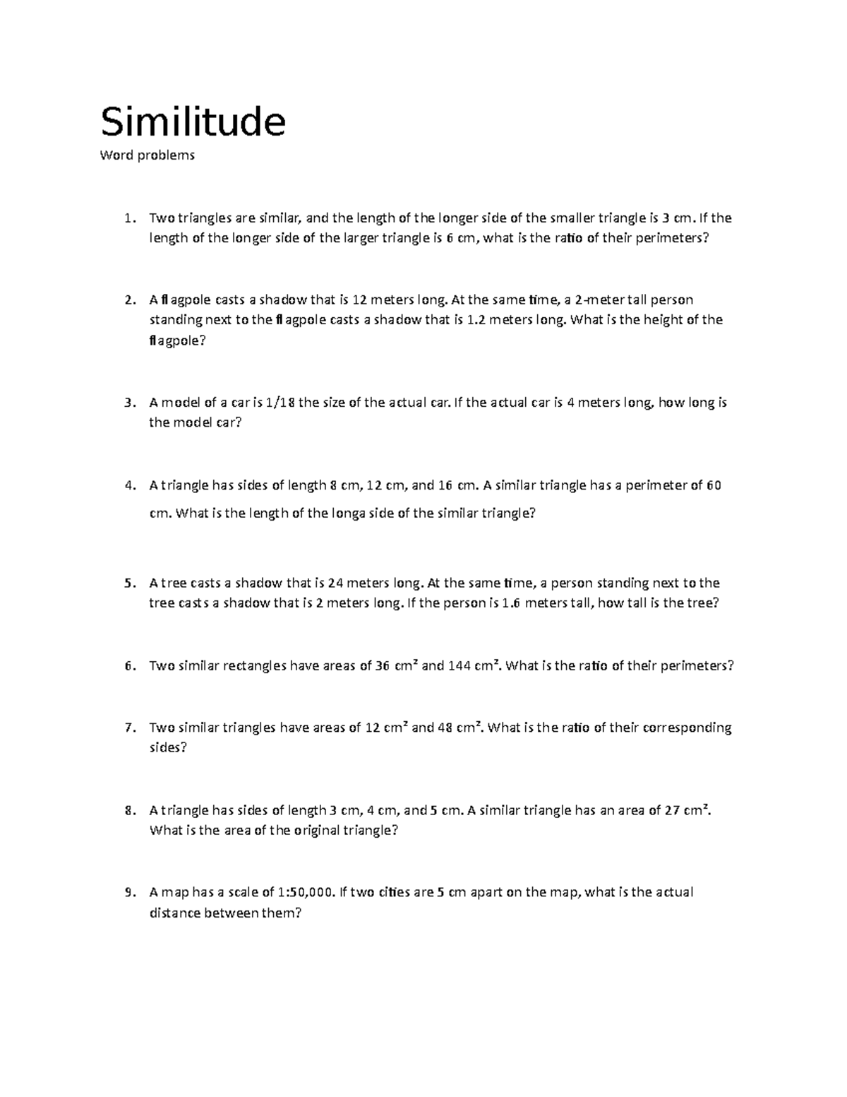 Similitude - self-made worksheet for fluid mechanics - Similitude Word ...
