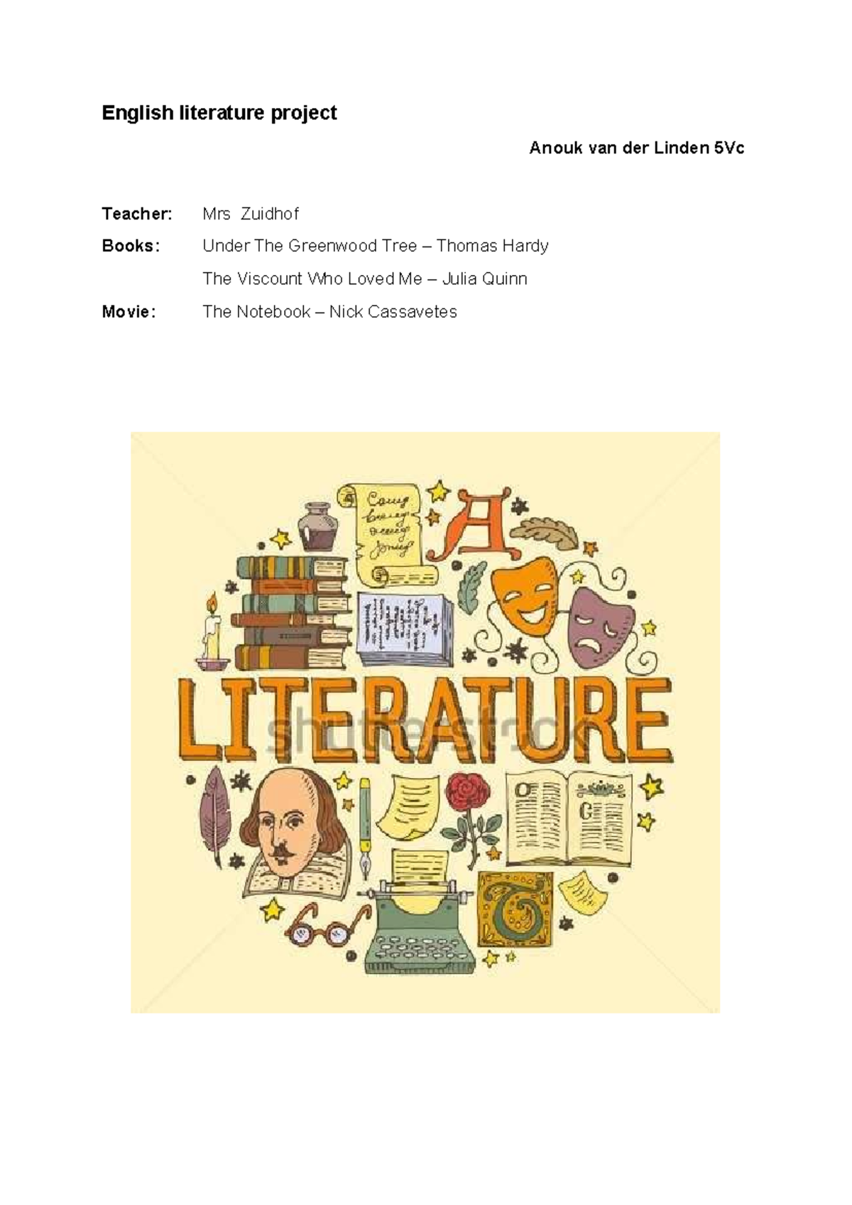 English literature project goede versie - English literature project ...