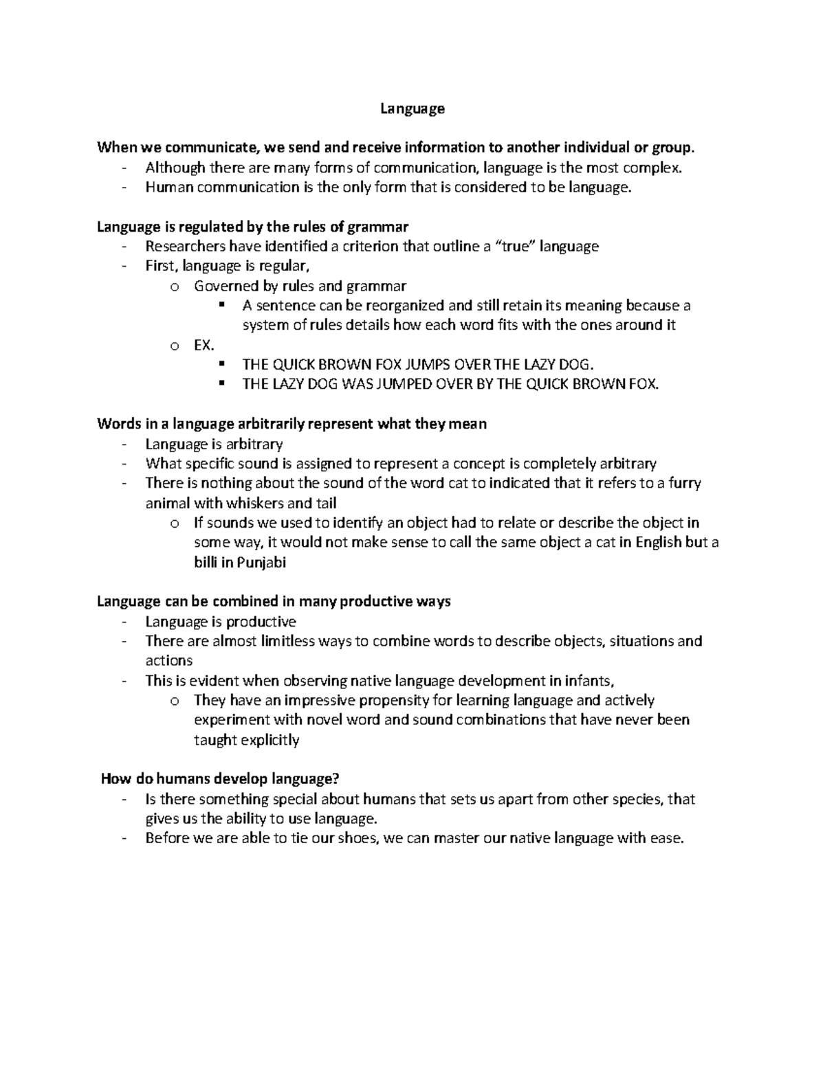 Language Notes - pdf - Summary of module - Language When we communicate ...