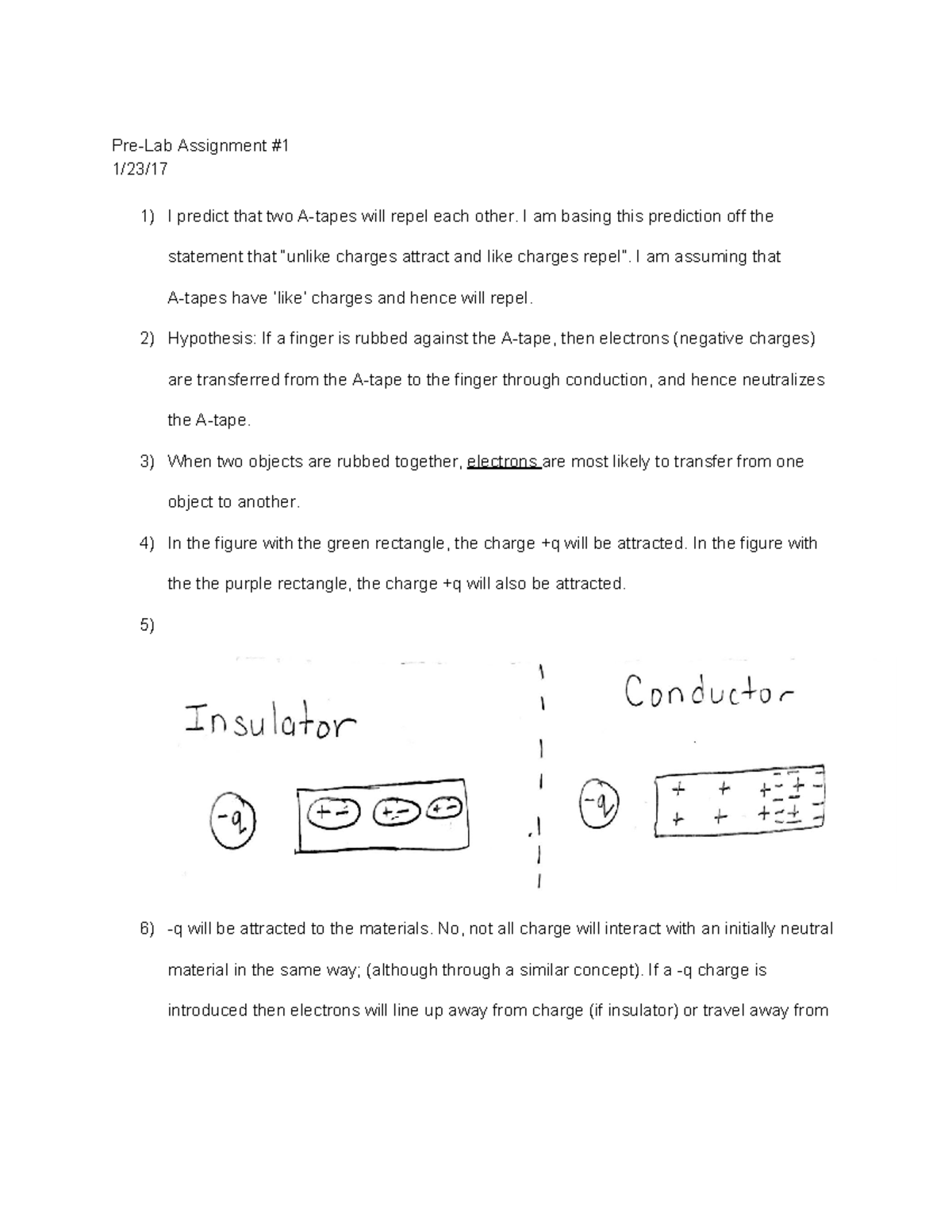 Electric Charge and Static Electricity Pre-Lab Assignment - Chenel ...