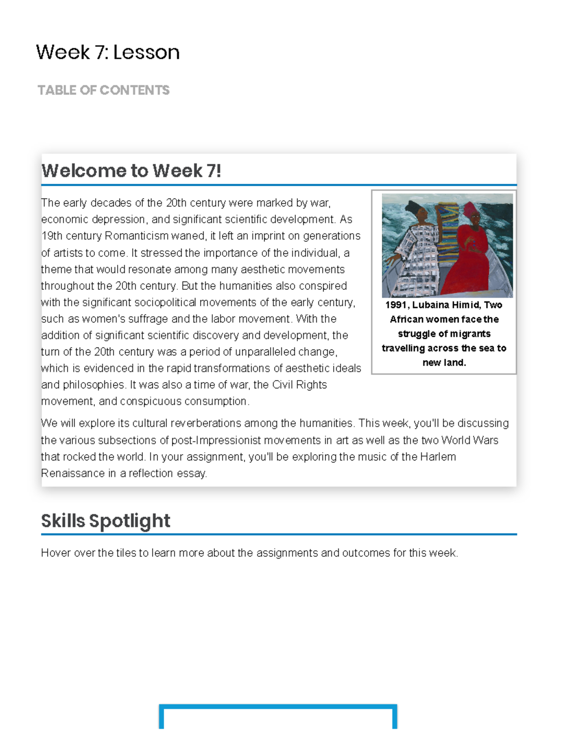 Week 7 Lesson Introduction to the Humanities - 60505 - Week 7: Lesson ...