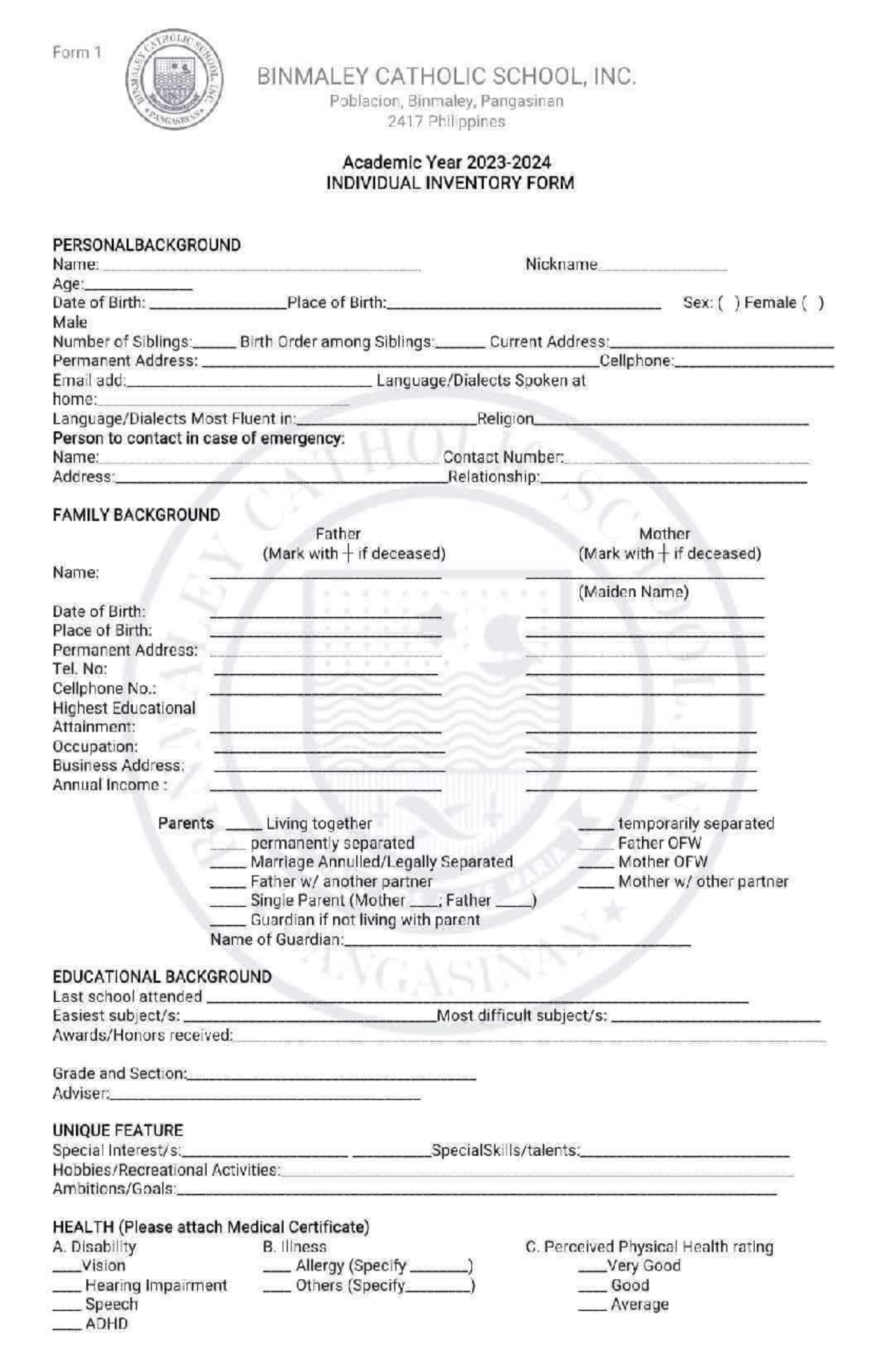FORM 1 - form 1 - General Education - Studocu
