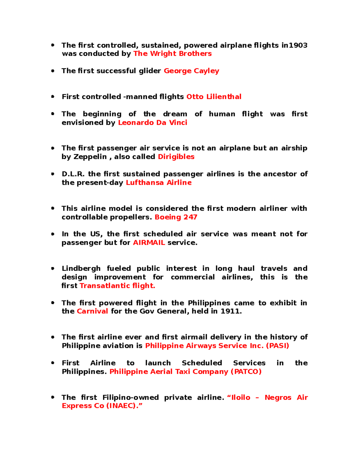 Airline Business Answer Sheets IN EXAM AND Activies - BS International Travel and Tourism ...