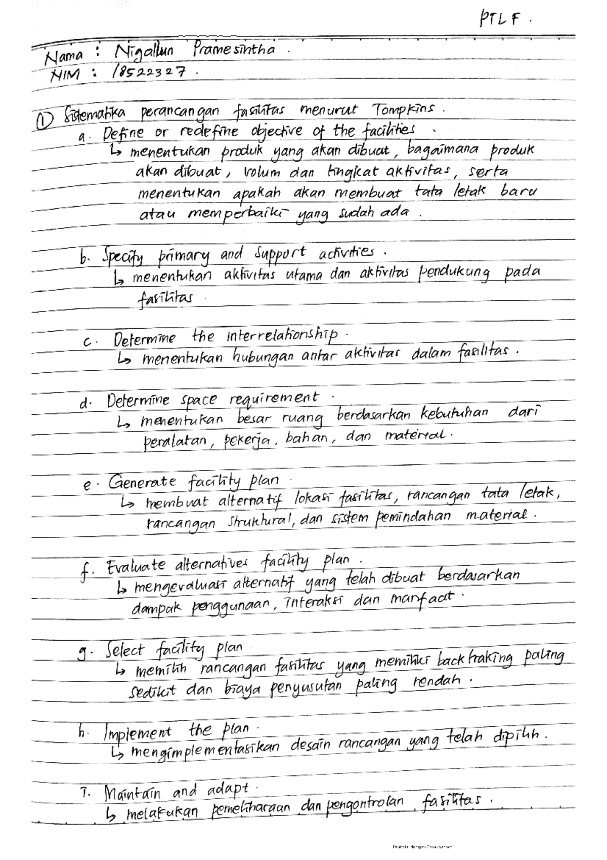 UTS PTLF - midterm exam layout design - Teknik industri - Studocu