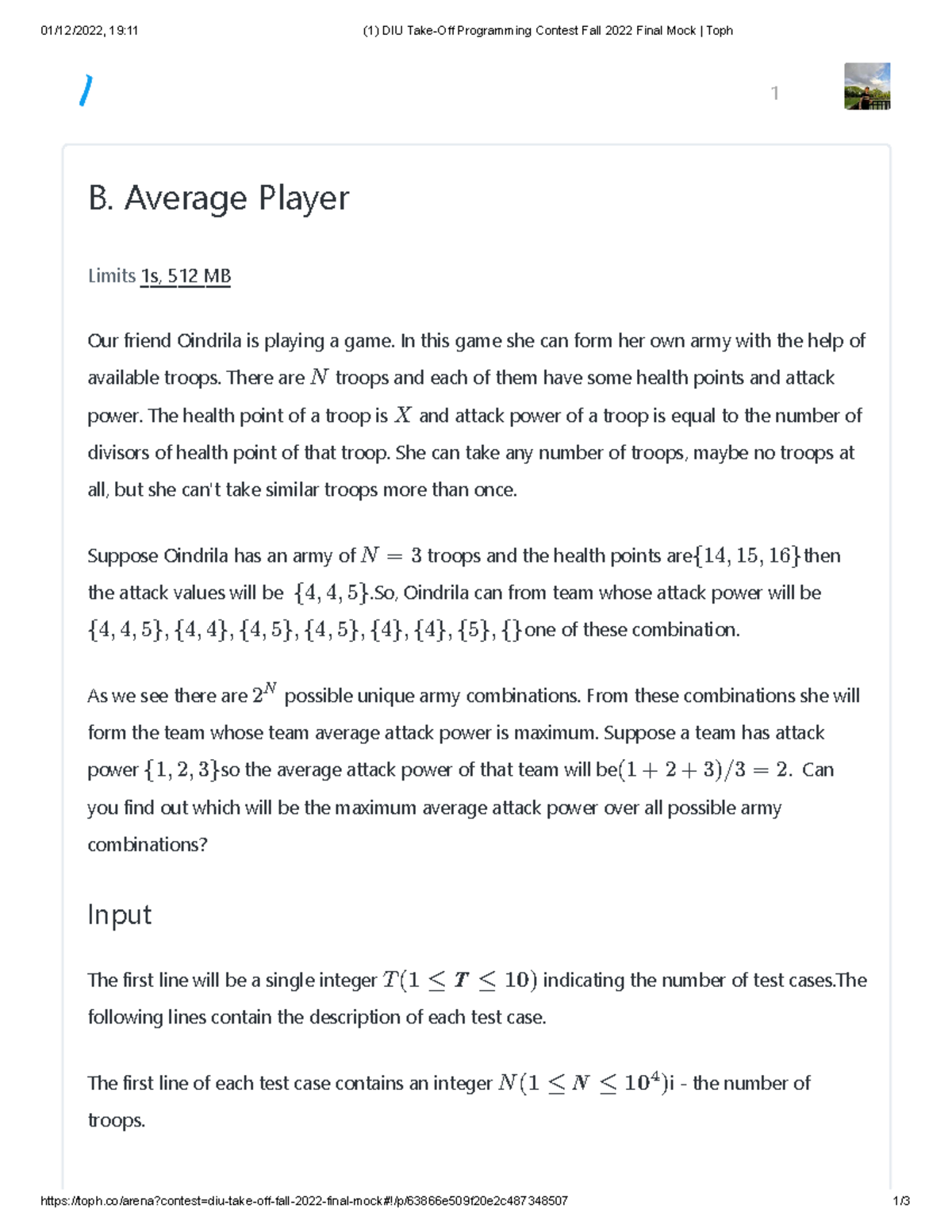 2-DIU-Take-Off-Programming-Contest-Fall-2022-Final-Mock-Toph - 01/12 ...
