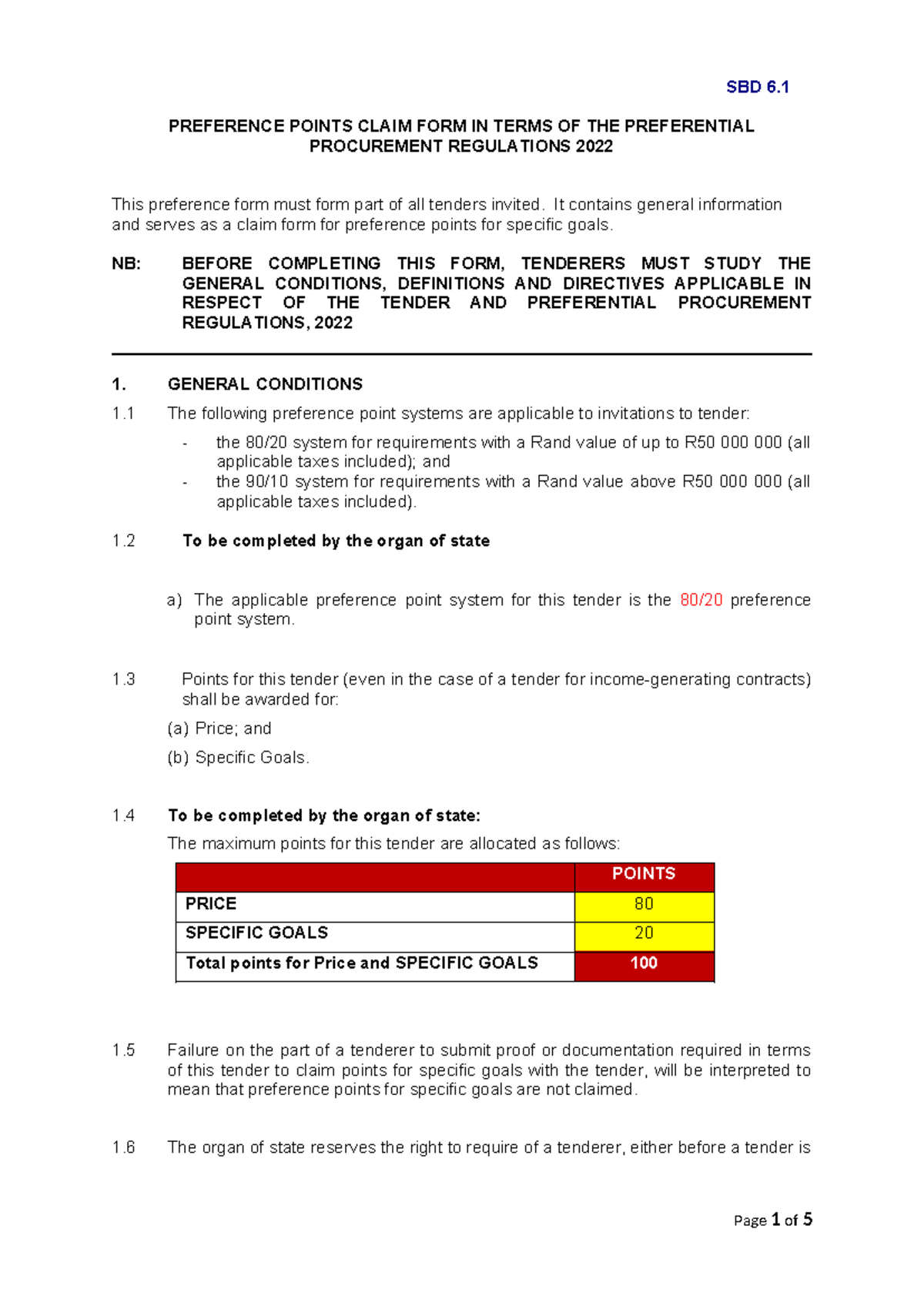 SBD 6.1 IN Terms OF PPR2022 amended (002) - SBD 6. PREFERENCE POINTS ...
