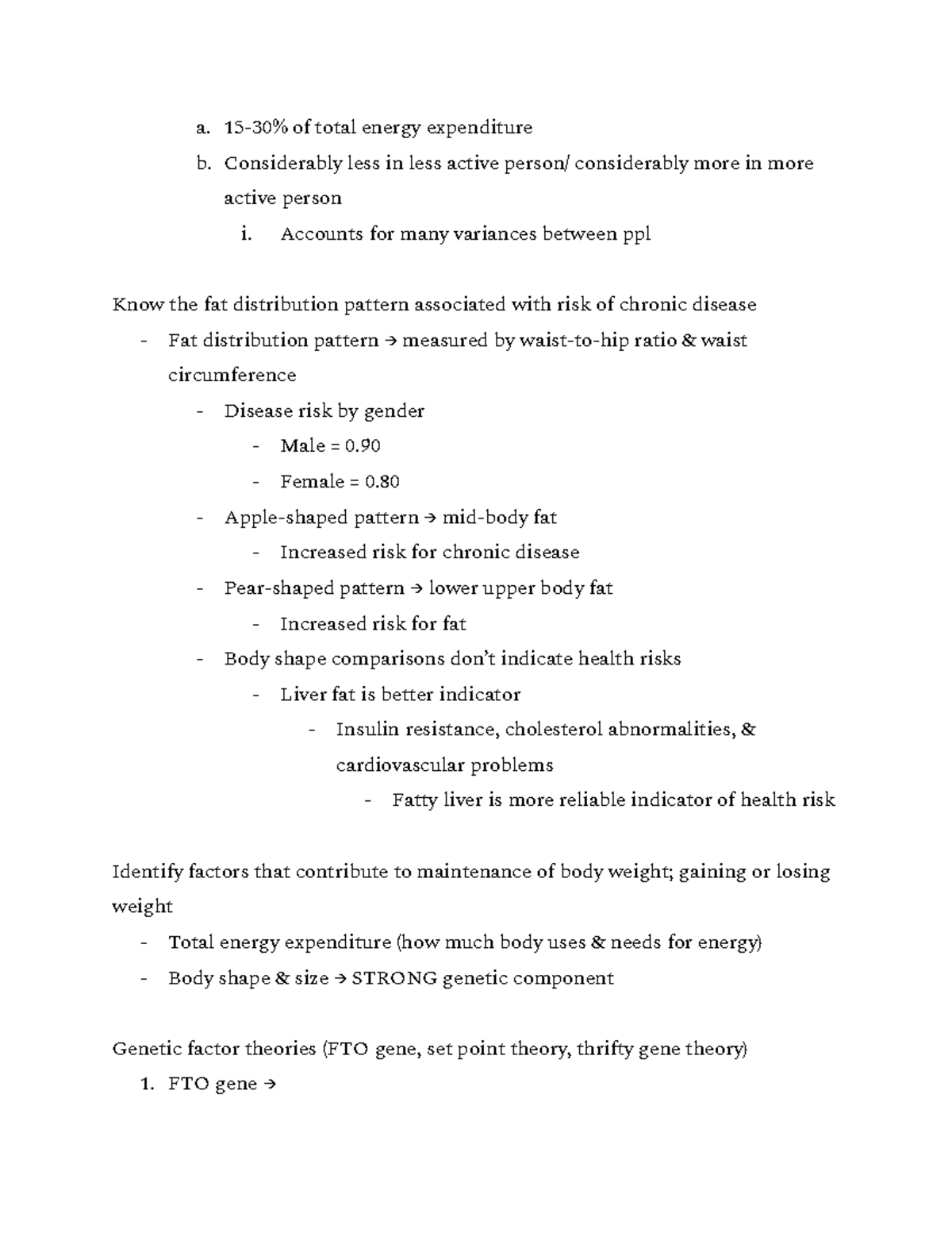 Fat Distribution Pattern - a. 15-30% of total energy expenditure b ...