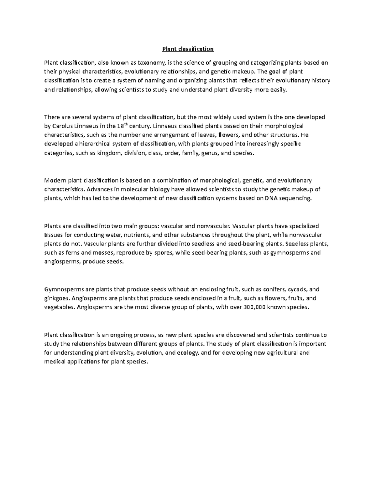 Plant classification - Plant classification Plant classification, also ...