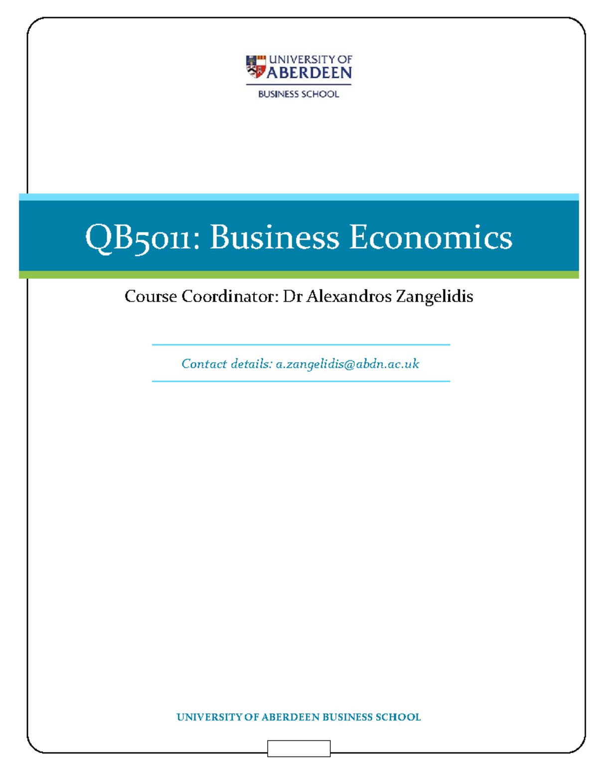 QB5011 Course Guide %282019-20%29 - Contact details: a@abdn.ac QB5011 ...