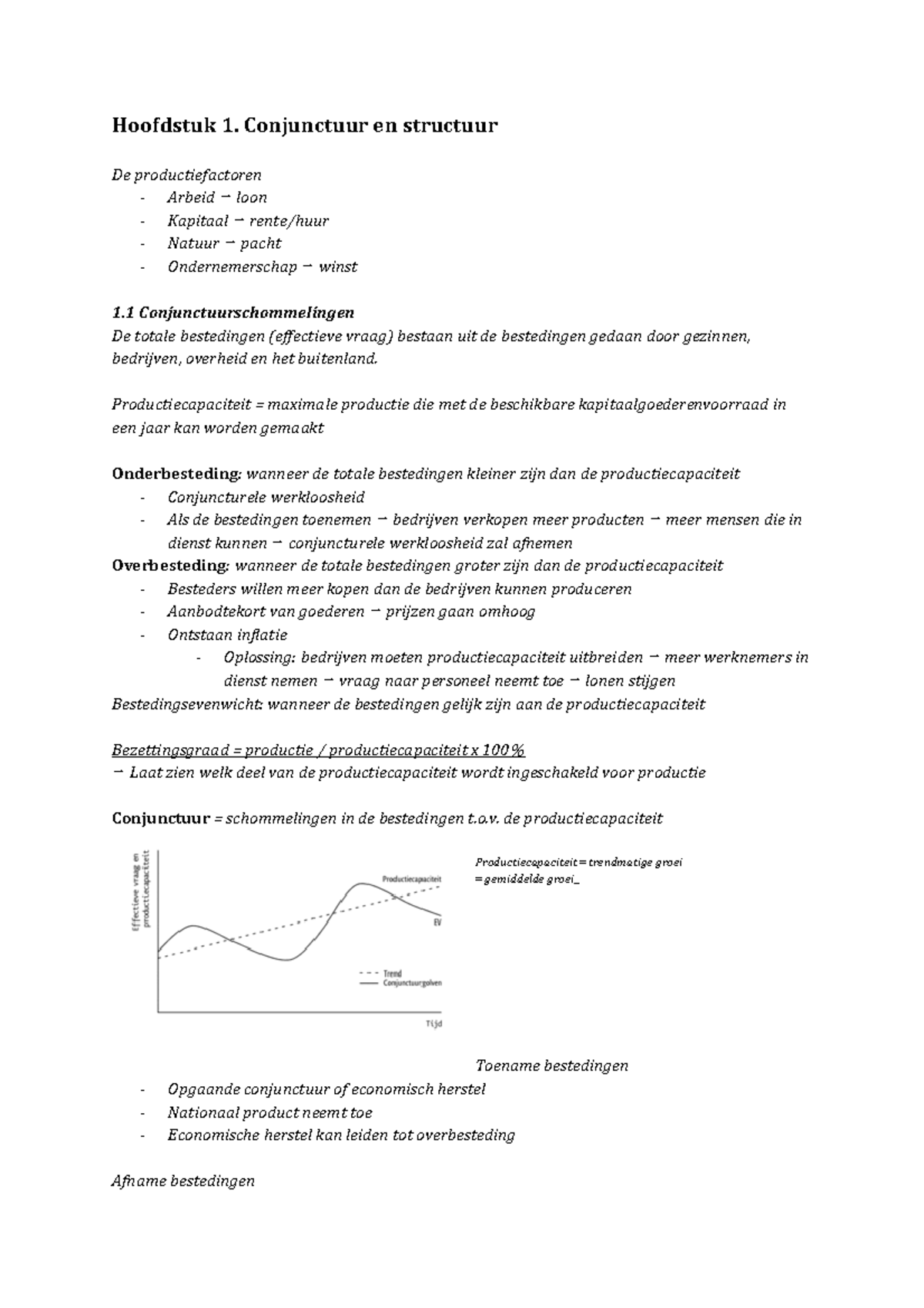 Economische modellen - Hoofdstuk 1. Conjunctuur en structuur De ...