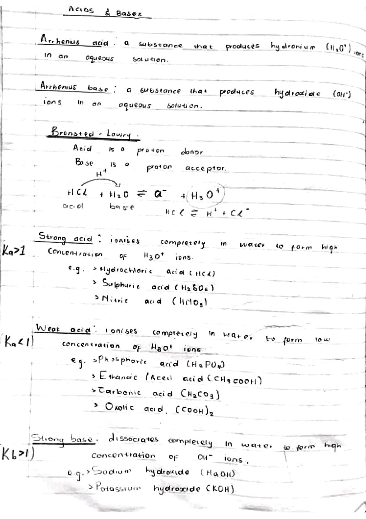 Acids and bases - Chemistry acid and base - Studocu