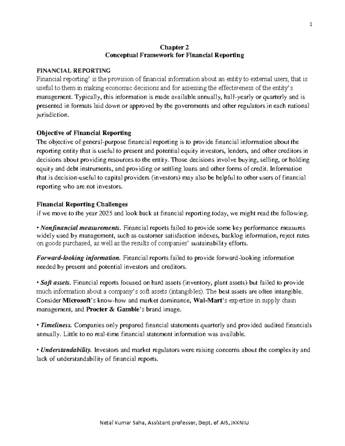 Conceptual-Framework - Chapter 2 Conceptual Framework for Financial Reporting FINANCIAL ...