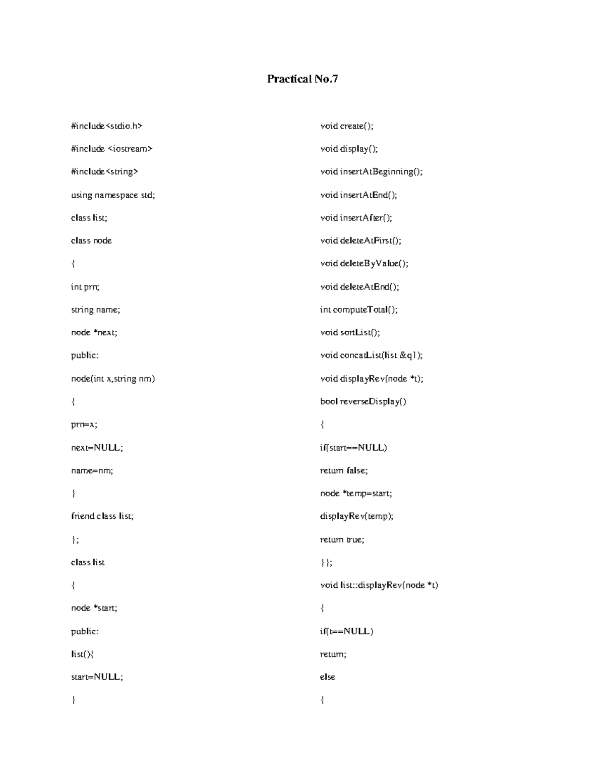 Fds practical no 8 - Practical No. #include #include - Studocu