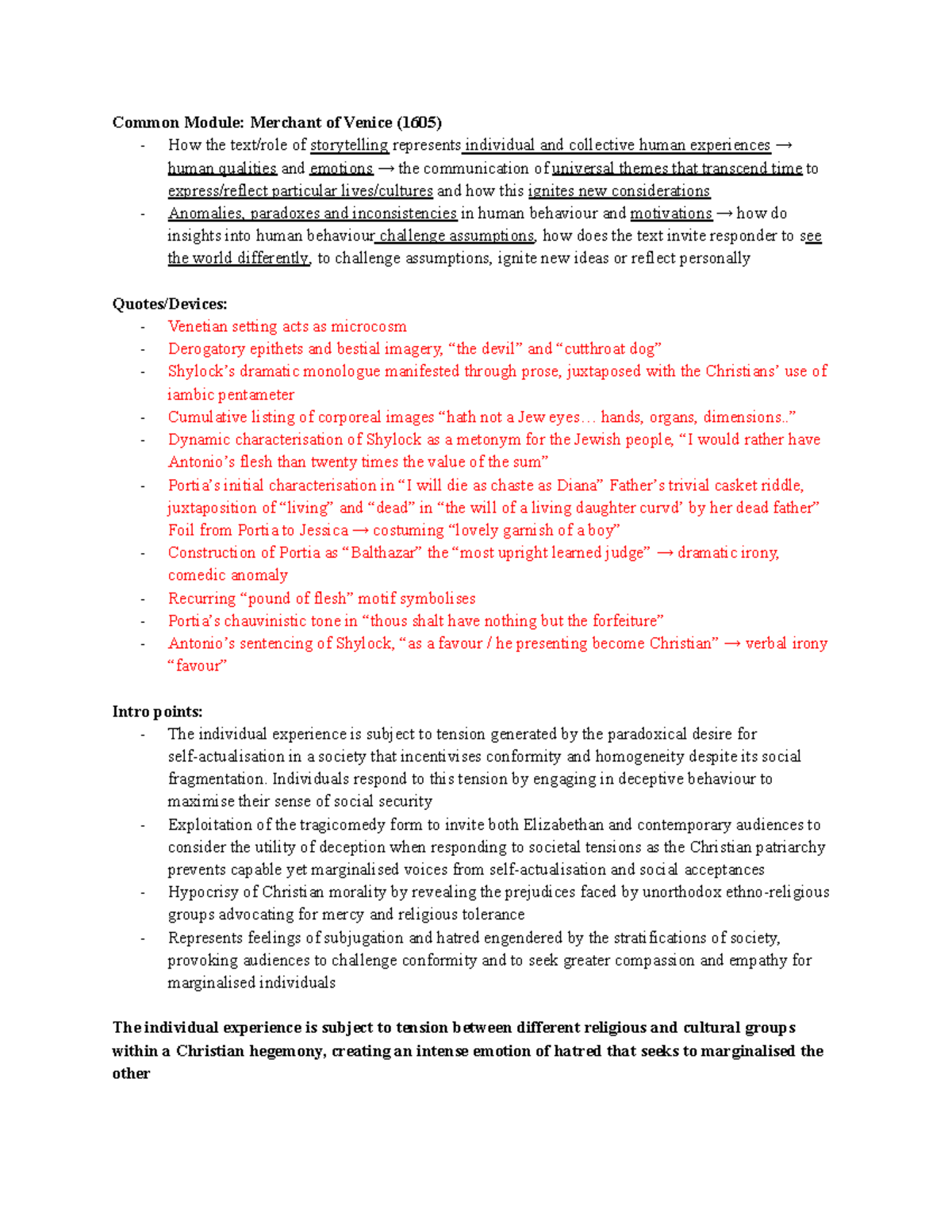 HSC English - Merchant of Venice, Great Expectations - Common Module ...