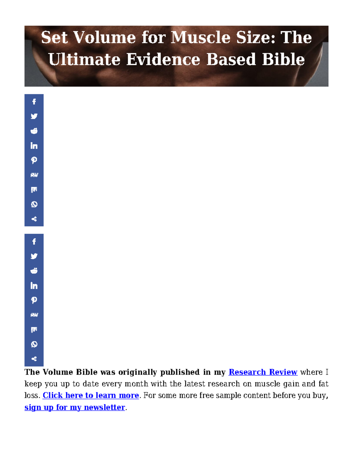 Set volume for muscle size the ultimate evidence based bible - Set ...