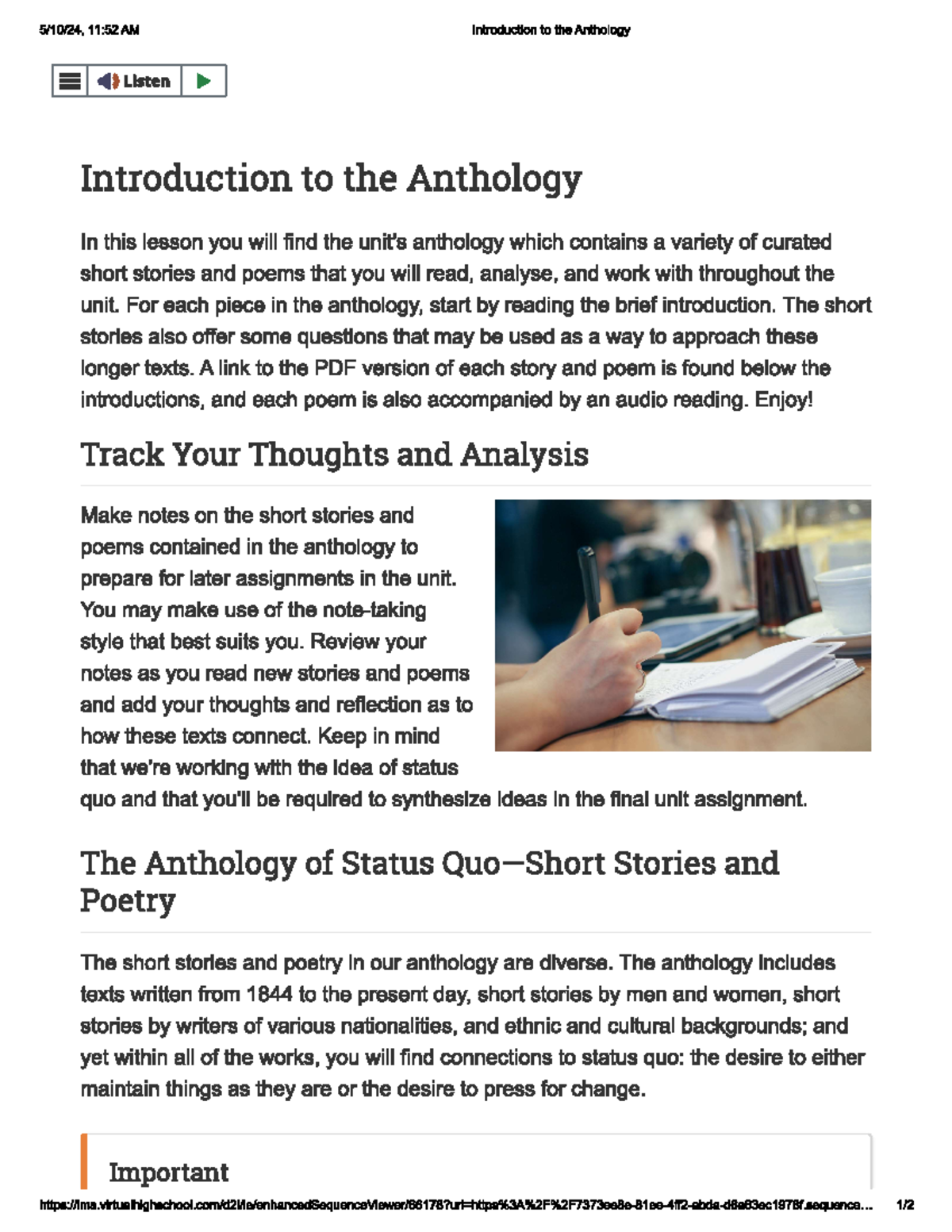 Anthology Introduction - 11:52AM Introduction to the Anthology Listen ...